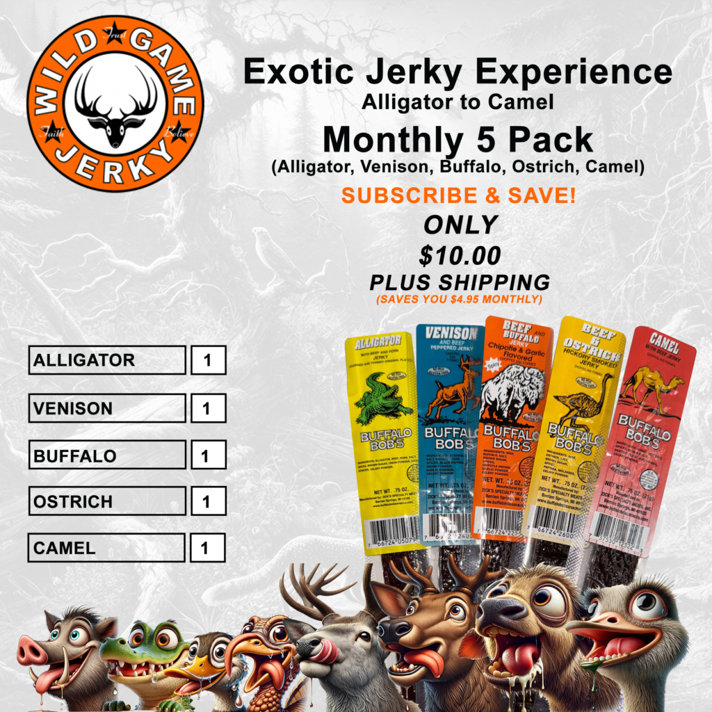 Exotic Jerky Experience Alligator to Camel Subscription - Wild Game Jerky
